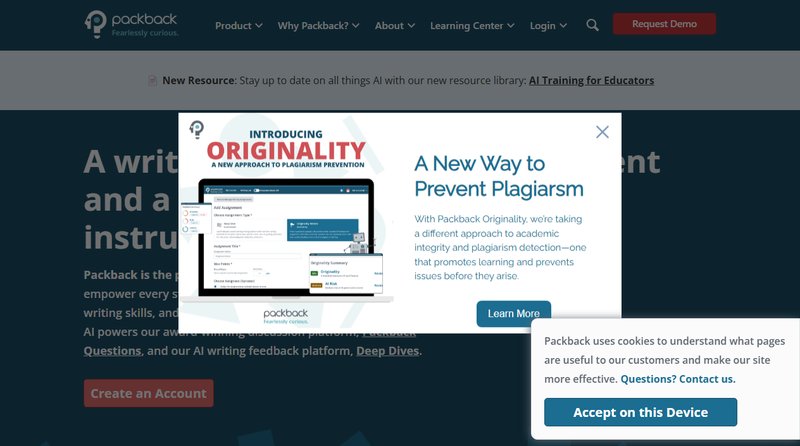 Packback是一个教育平台，通过AI技术提供讨论和写作反馈，帮助学生提高写作技能和批判性思维。-SOAI.IM