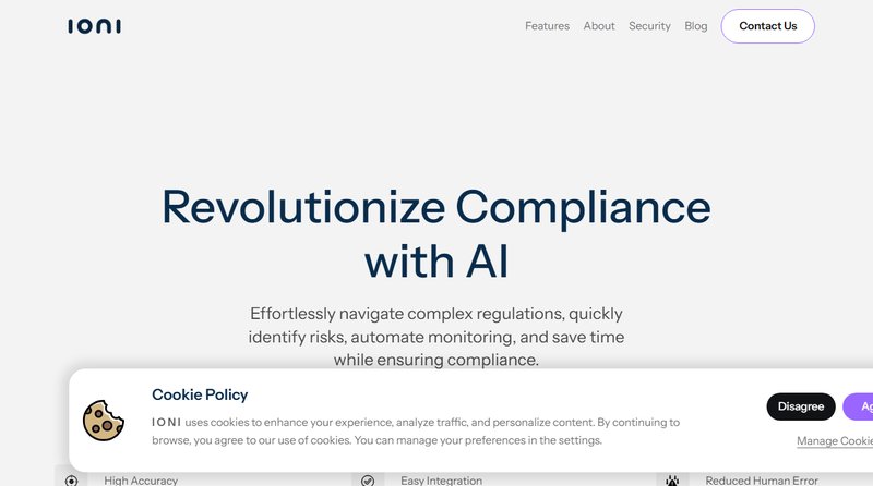 IONI利用AI技术帮助企业简化合规流程，提高准确性，并实时更新法规变化。-SOAI.IM