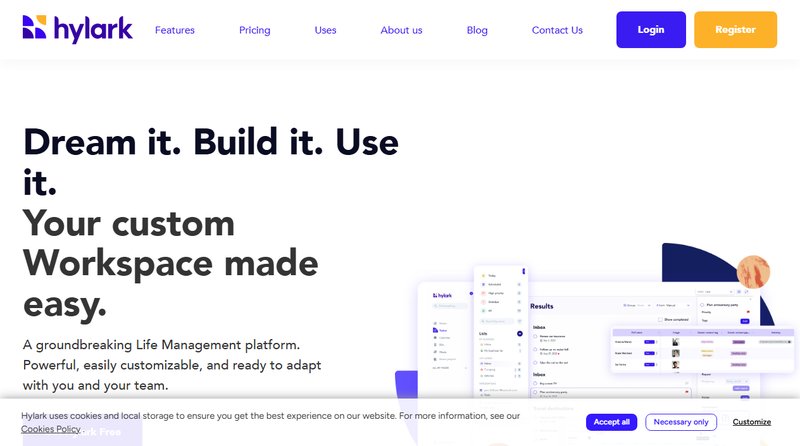 Hylark是一个直观的生活管理平台，提供定制化的工作空间，帮助用户高效规划、监控和跟踪目标。-SOAI.IM