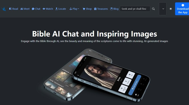 BiblePics是一个结合AI技术与圣经内容的平台，提供AI生成的圣经相关图像、与圣经人物聊天、圣经经文生成等功能，旨在通过创新的方式帮助用户更深入地理解和体验圣经。-SOAI.IM