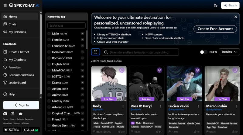 面向成人的NSFW AI聊天机器人和角色扮演平台-SOAI.IM