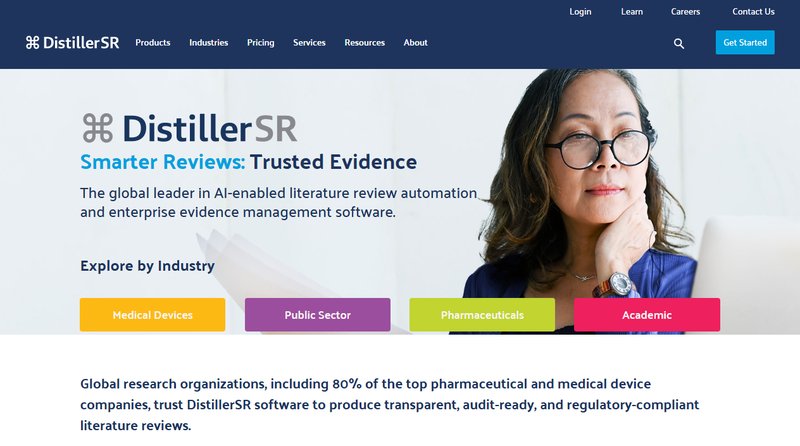DistillerSR是全球领先的AI驱动的文献综述自动化和企业证据管理软件，帮助用户更快、更准确、更经济地交付研究。-SOAI.IM