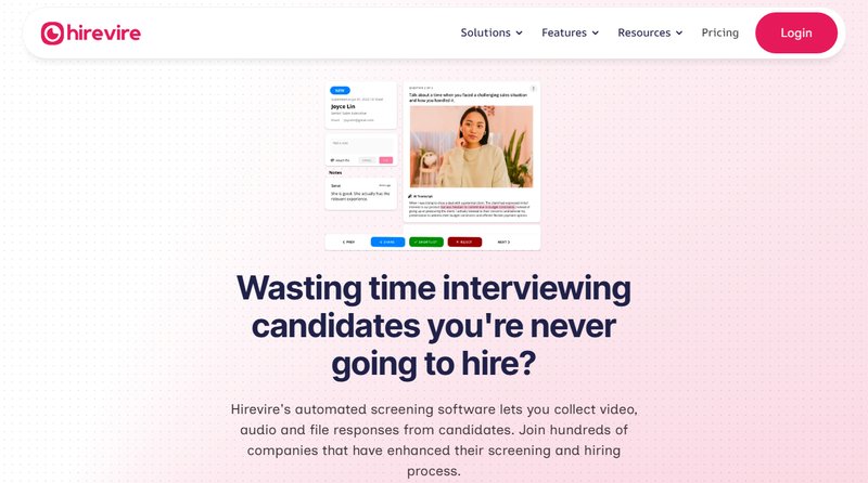 Hirevire是一款高效的视频筛选软件，专为招聘流程优化设计。-SOAI.IM