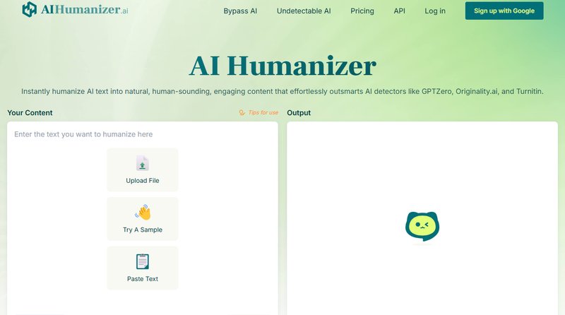 AI Humanizer 是一款将AI生成的文本转化为自然、人类化内容的工具，帮助用户绕过AI检测器。-SOAI.IM