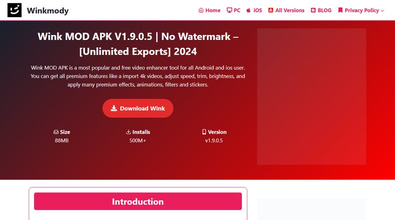Wink Mod APK 是一款功能强大的视频编辑和增强工具，提供无广告、无水印、4K 导出等高级功能。-SOAI.IM