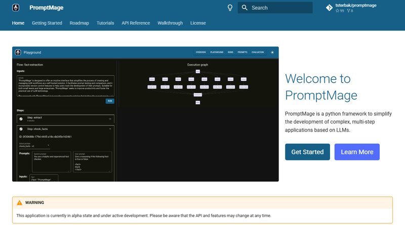PromptMage是一个简化基于LLM的复杂多步骤应用开发的Python框架。-SOAI.IM
