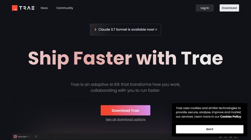 Trae是一款自适应AI集成开发环境(IDE)，通过人机协作提升开发效率-SOAI.IM