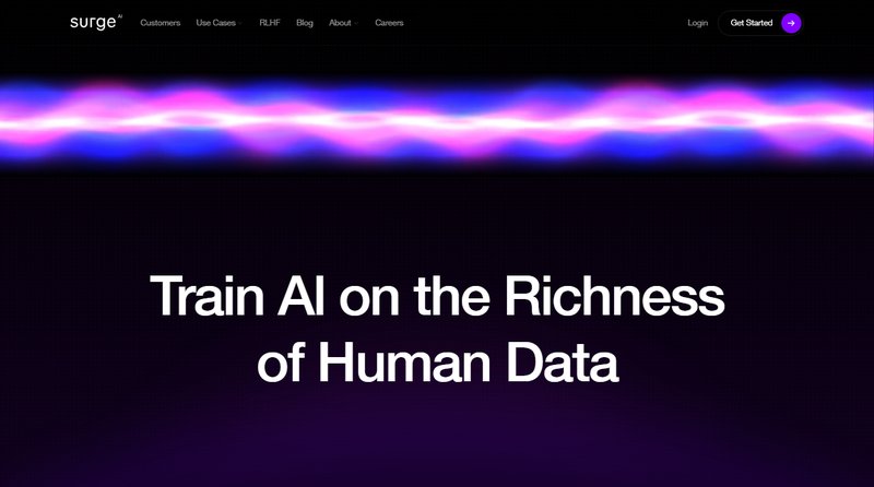 Surge AI 是一个专注于生成式人工智能数据服务的平台，提供监督微调、人类反馈强化学习（RLHF）和人类评估等服务，帮助客户训练和优化AI模型。-SOAI.IM
