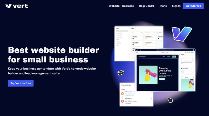 Vert是一个无需代码的网站构建平台，专为小型企业设计，提供网站模板、表单构建、潜在客户管理等功能。-SOAI.IM