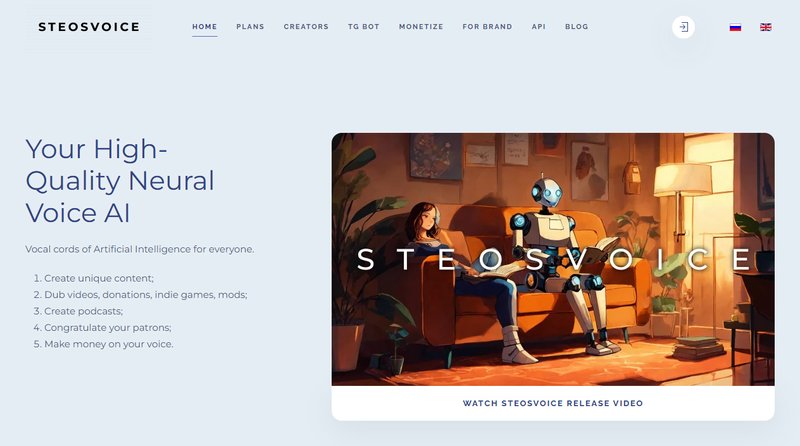 SteosVoice 是一个高质量神经网络语音AI平台，提供800多种声音，支持多种语音合成应用场景。-SOAI.IM