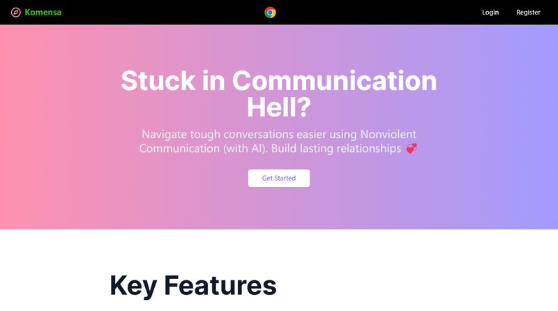 Komensa是一款基于非暴力沟通（NVC）框架的AI工具，帮助用户更有效地进行沟通和解决冲突。-SOAI.IM