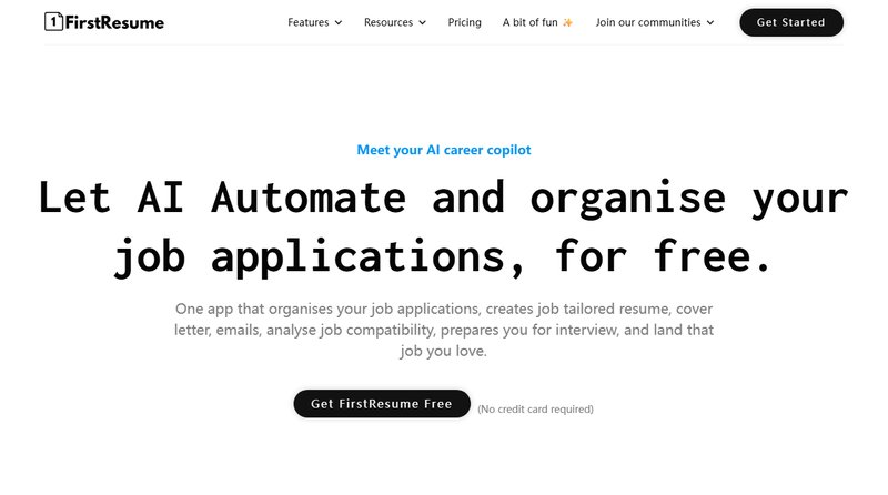 FirstResume是一款AI驱动的职业助手，提供简历优化、求职信生成、面试准备等一站式求职服务。-SOAI.IM