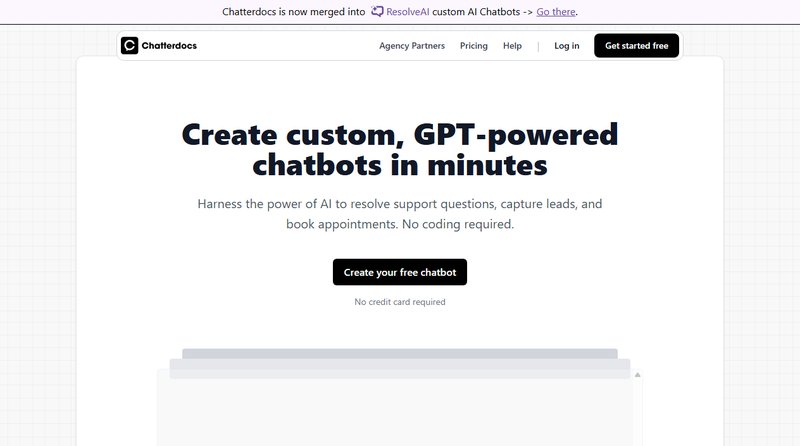 Chatterdocs提供快速创建自定义GPT驱动的聊天机器人服务，无需编程即可实现客户支持、潜在客户捕获和预约安排。-SOAI.IM