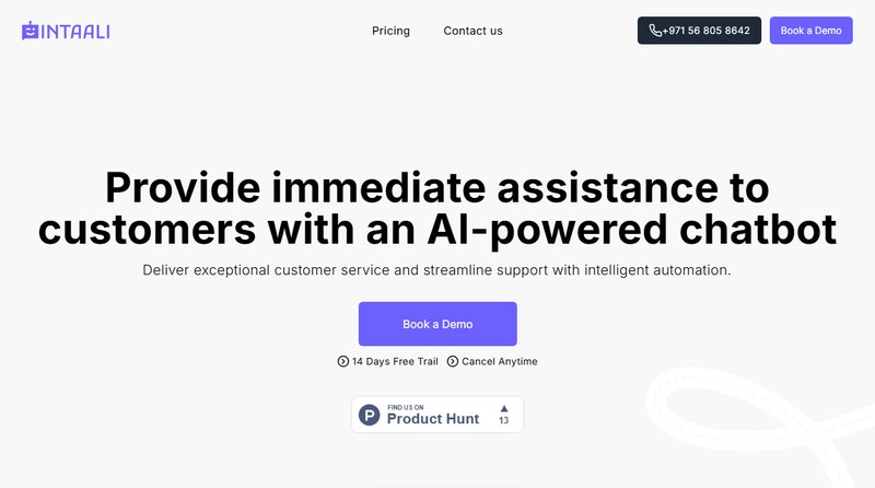 Intaali是一款AI驱动的虚拟客户代理，旨在通过智能自动化提供卓越的客户服务和支持。-SOAI.IM