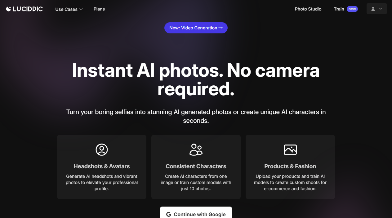 Lucidpic 是一个AI人像生成平台，可以将自拍照转化为AI模型，生成高质量的头像、全身照和虚拟影响者。-SOAI.IM