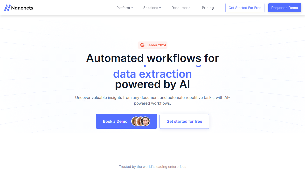 Nanonets是一个AI驱动的文档处理和自动化工作流平台，帮助企业自动化复杂的业务流程，提高效率。-SOAI.IM