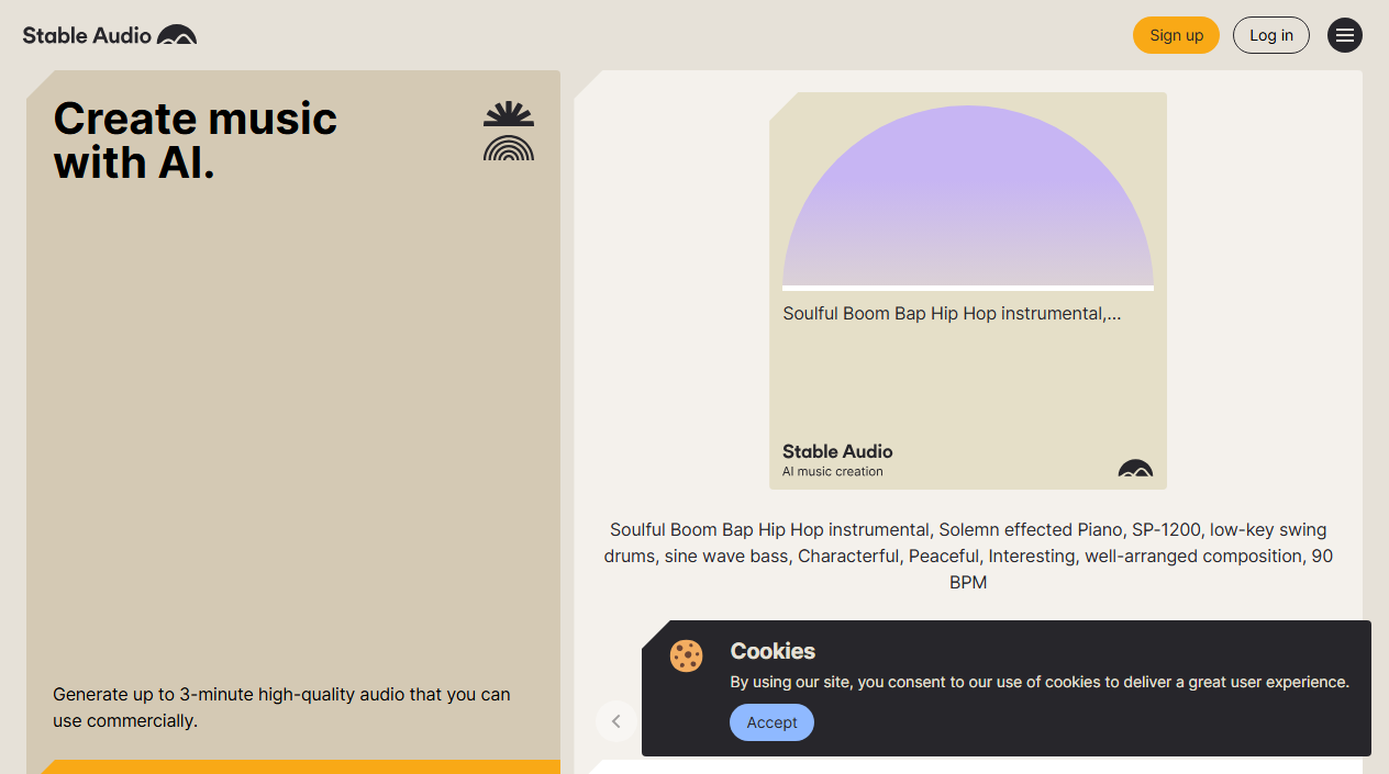 Stable Audio 是一个利用生成式AI技术创作音乐和音效的平台，用户可以通过文本或音频输入生成高质量的音乐作品，并可用于商业用途 ...