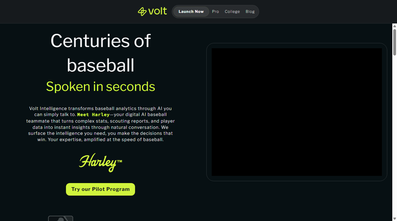 Volt Intelligence通过AI技术提供棒球数据分析服务，帮助用户通过自然语言对话获取即时洞察。-SOAI.IM