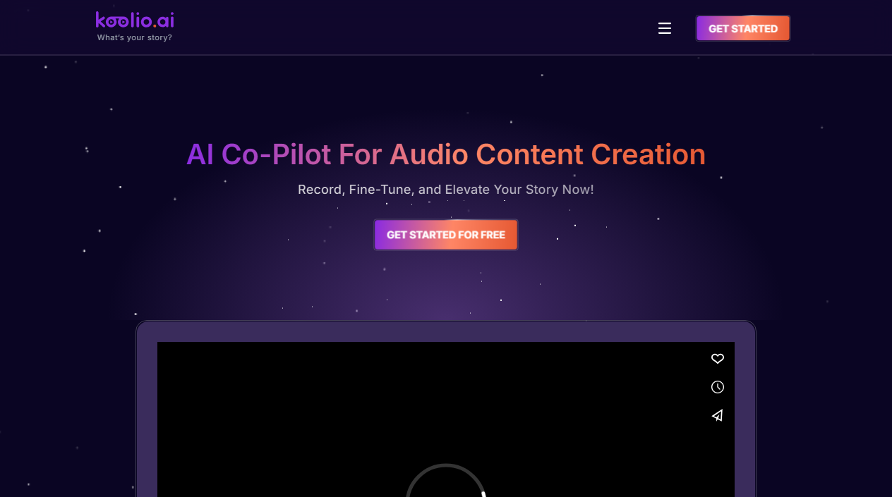koolio.ai 是一个专注于音频内容创作的AI辅助平台，提供从录制、编辑到发布的完整解决方案。-SOAI.IM