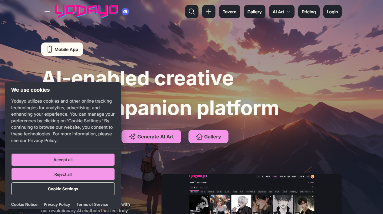 Yodayo是一个AI驱动的创意平台，专注于动漫迷的创作和互动体验。-SOAI.IM